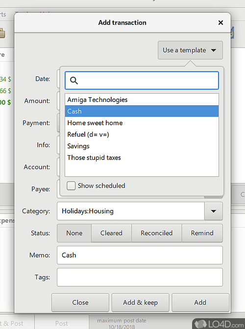 HomeBank - Screenshots