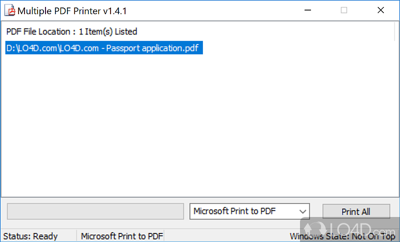 Multiple PDF Printer Screenshots