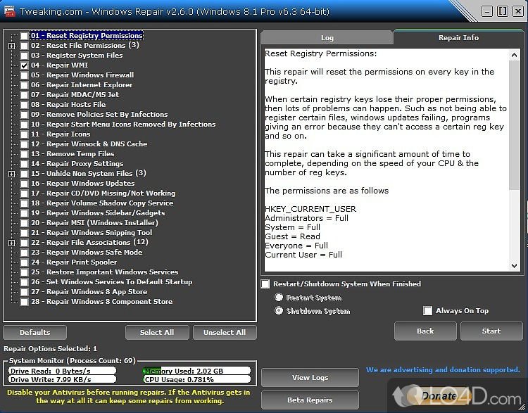 Simple System Tweaker Portable - Screenshots