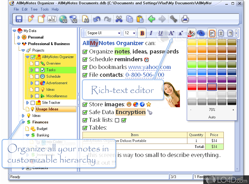 AllMyNotes Organizer Free - Download