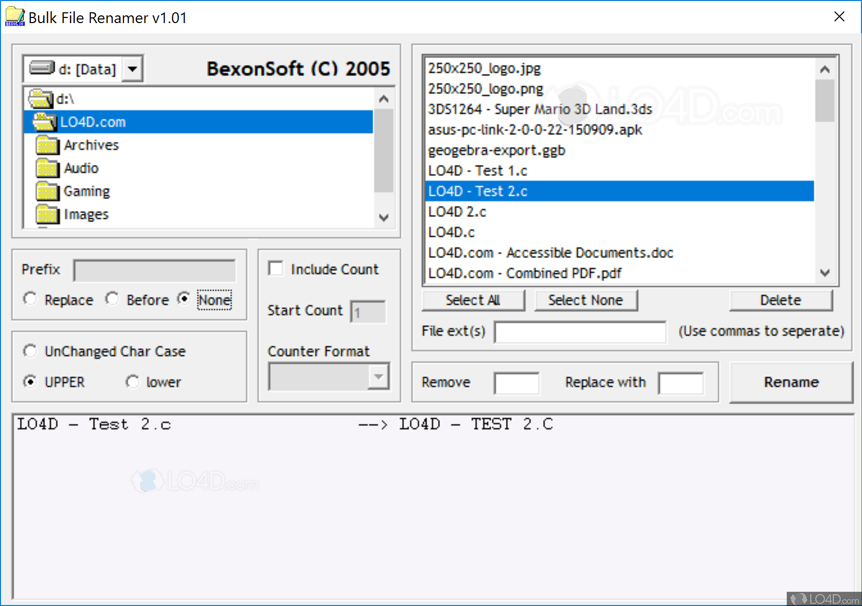 Bulk File Renamer Windows LO4D