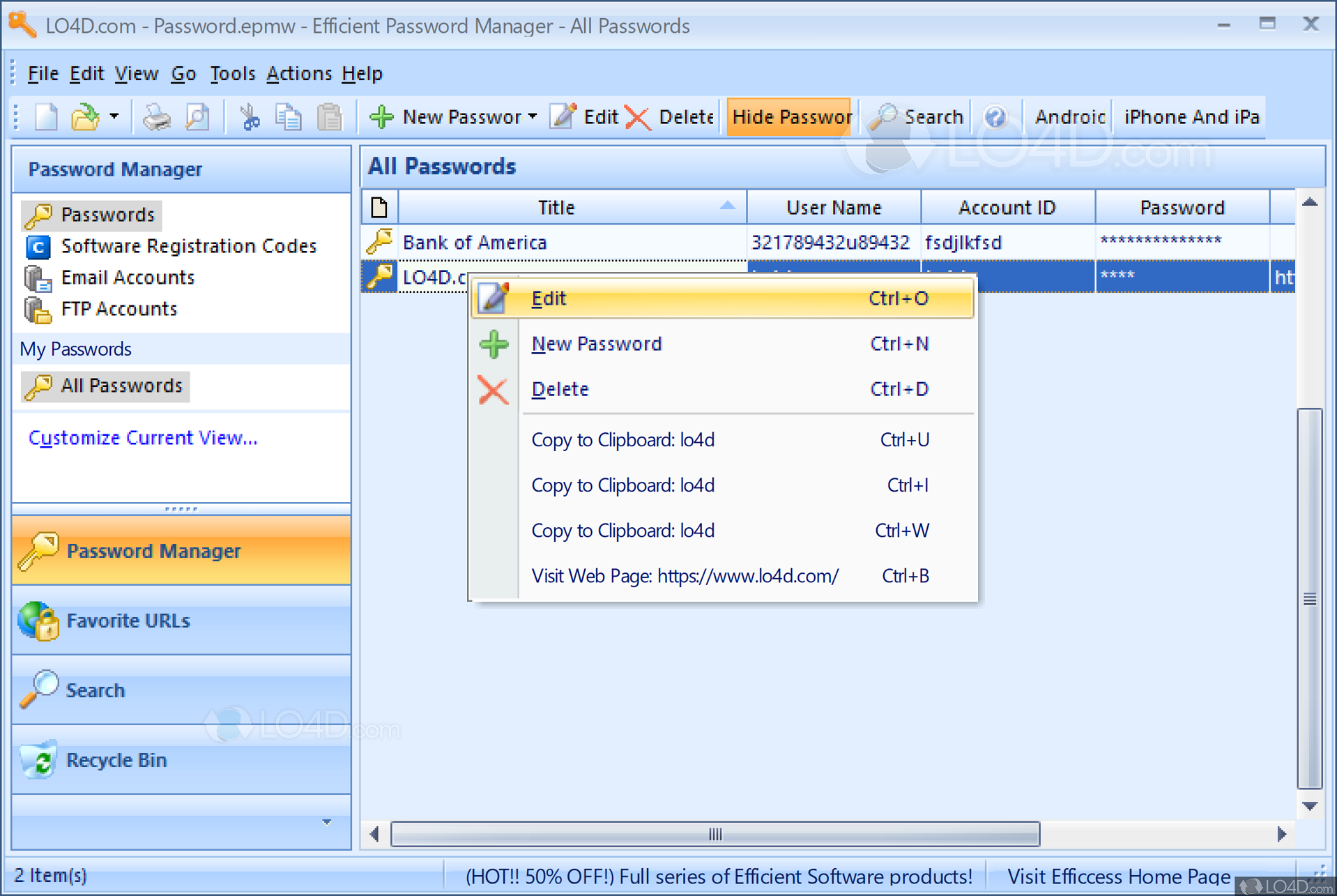 Efficient Password Manager - Download