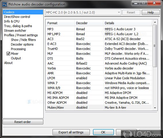 FFDSHOW (All in one codec) - Download