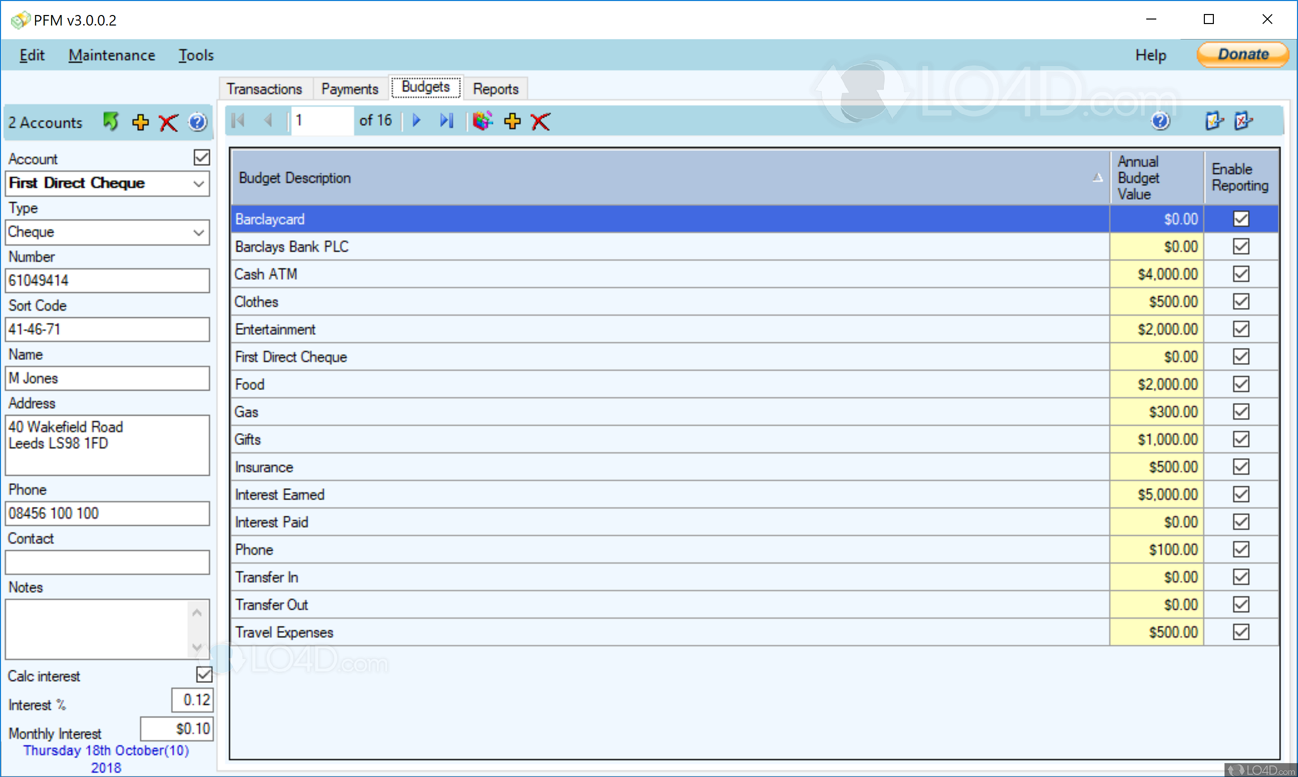 PFM - Personal Finance Manager - Download
