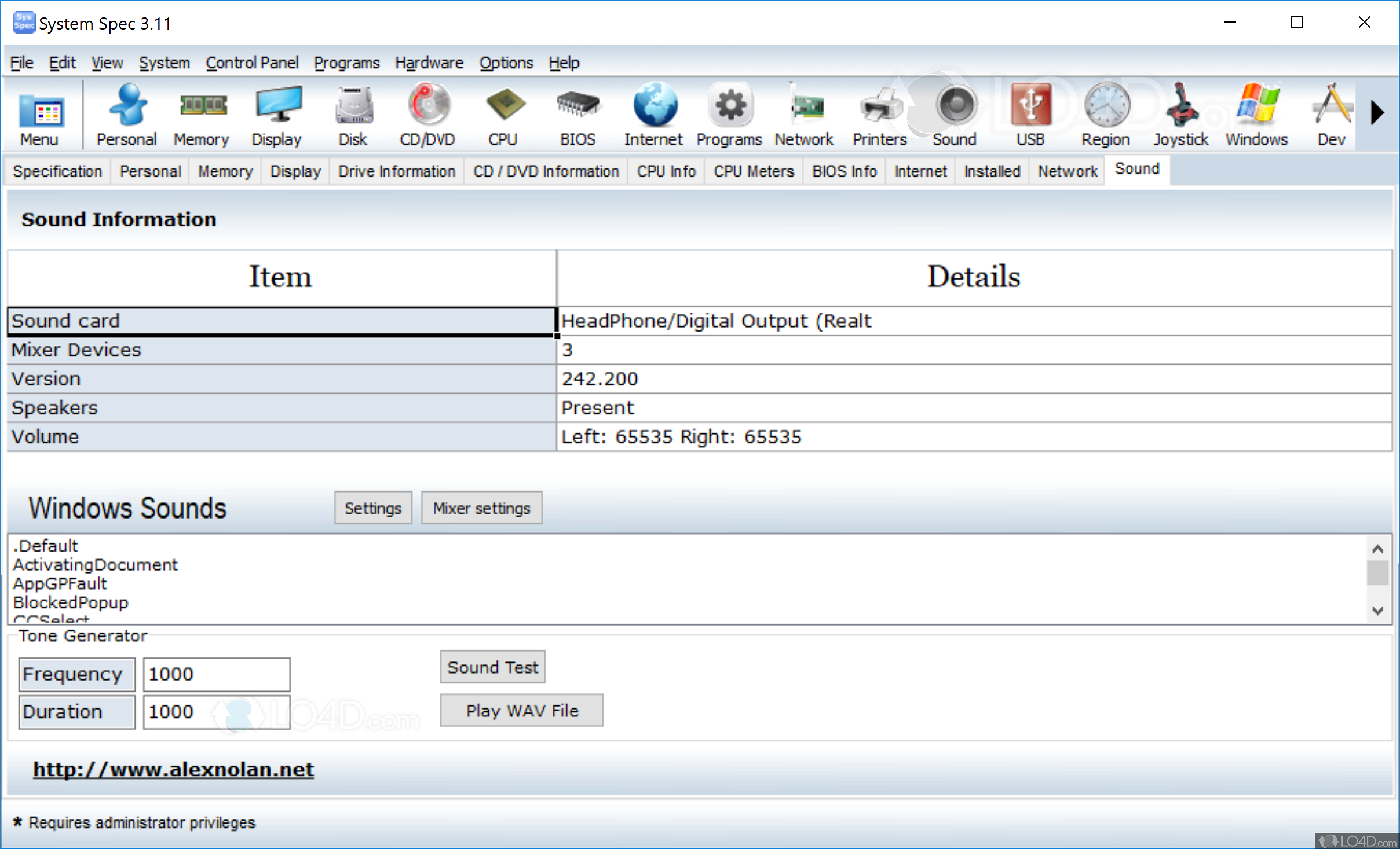 System Spec - Download