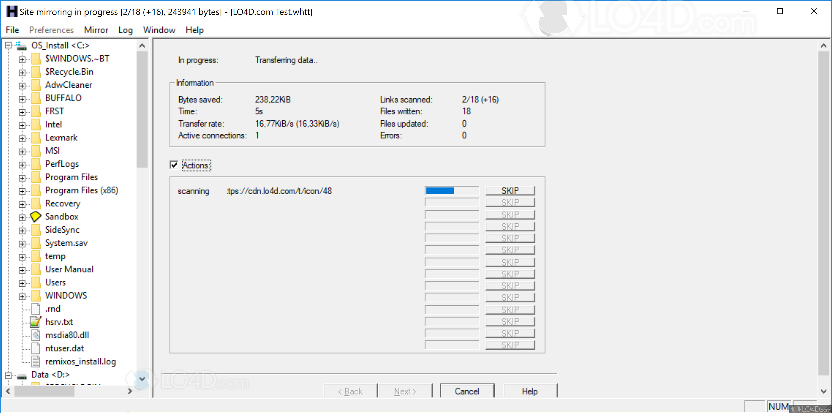WinHTTrack - Download